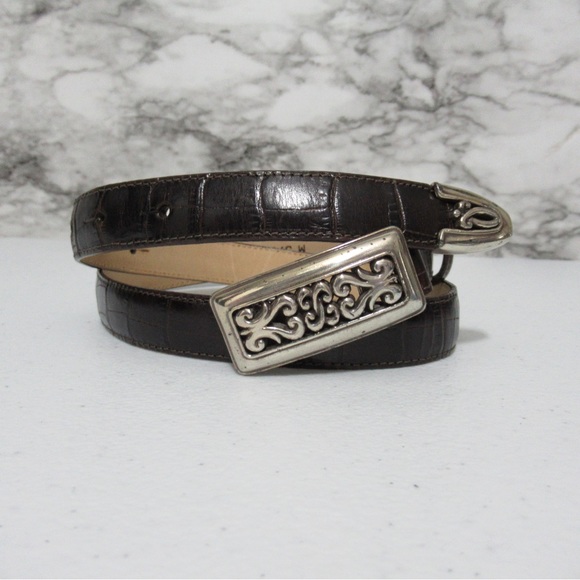 Brighton | Accessories | Brighton Croc Embossed Rectangle Buckle ...
